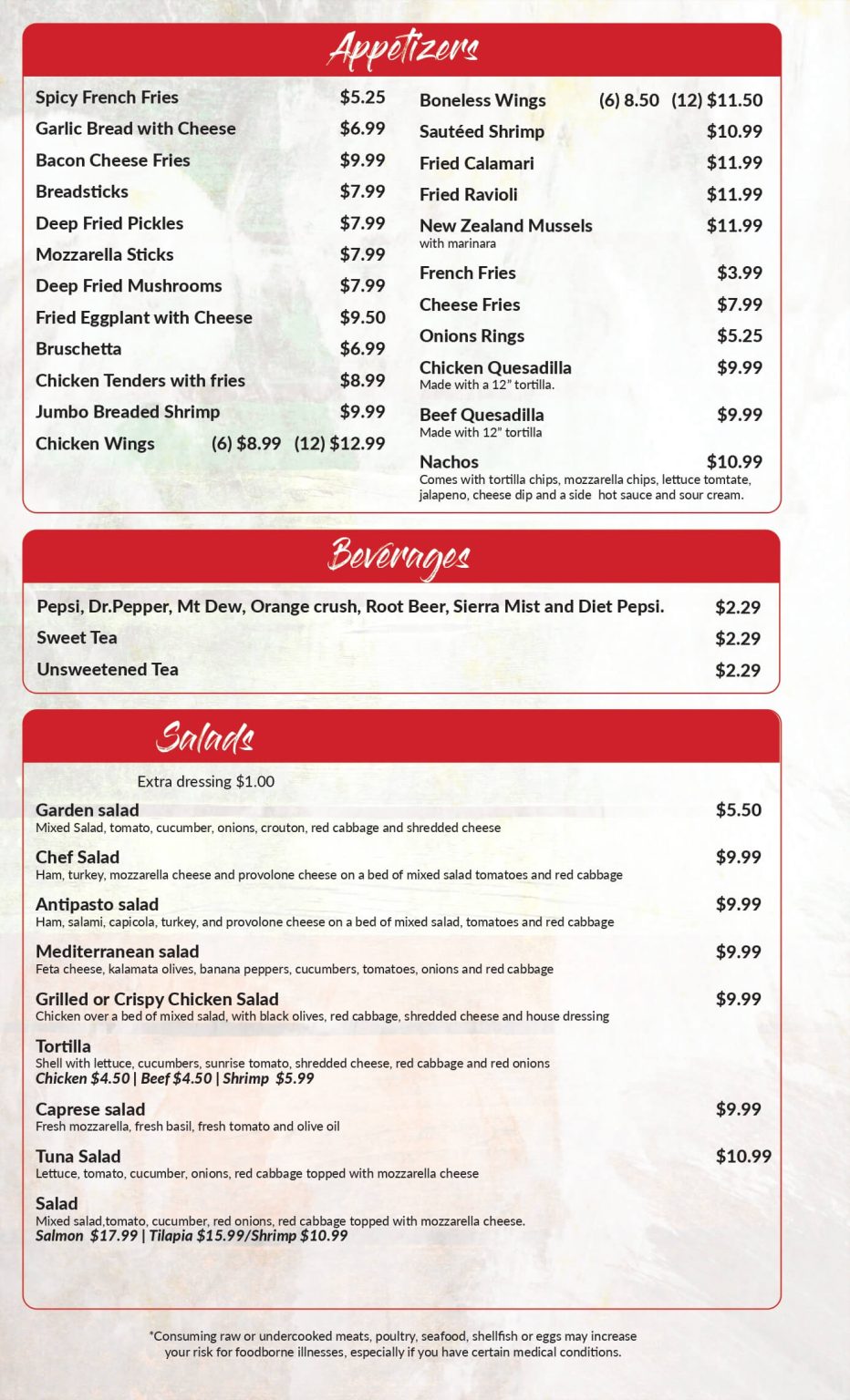 Our Menu – Woodfired Oven